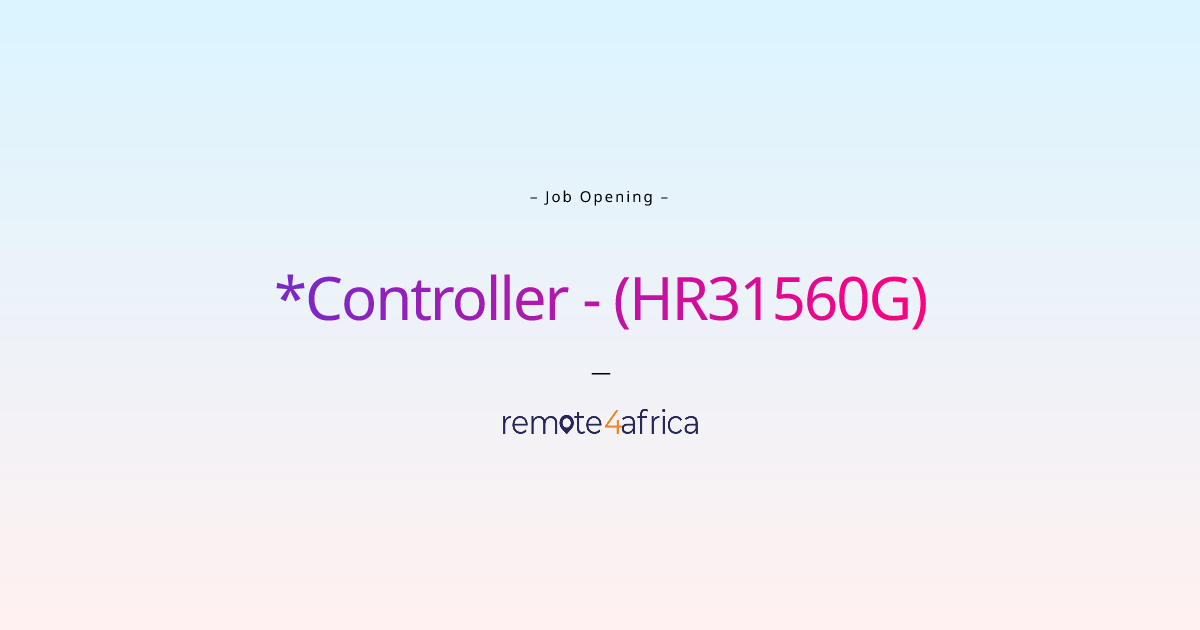 Remote *Controller - (HR31560G) job at Human Resource Services company ...
