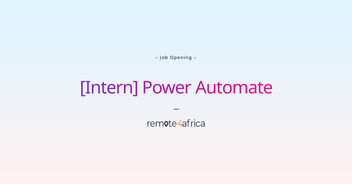 Remote [Intern] Power Automate & SharePoint Specialist with Dataverse ...