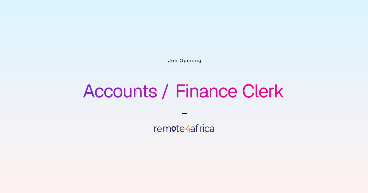 Remote Accounts / Finance Clerk job at Human Resource Services company ...