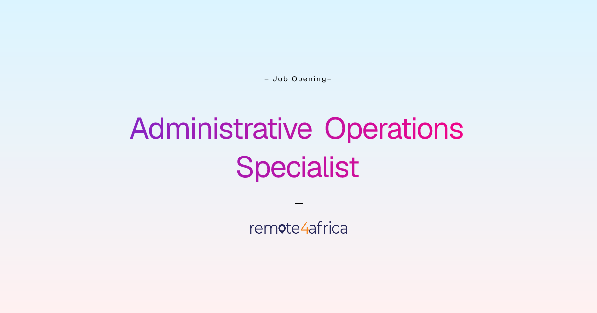 Remote Administrative Operations Specialist job at Advertising company ...