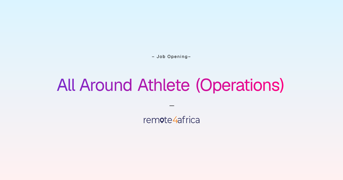 Remote All Around Athlete (Operations) job at E-commerce / Marketplace ...