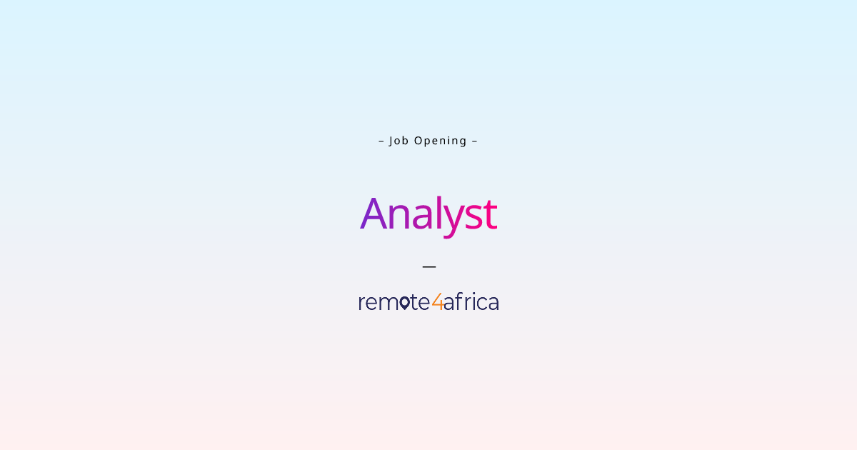 Remote Analyst job at Business Consulting and Services company ...