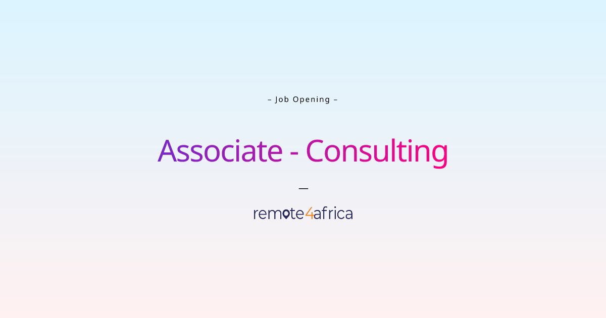 Remote Associate - Consulting job at Financial Services / FinTech ...