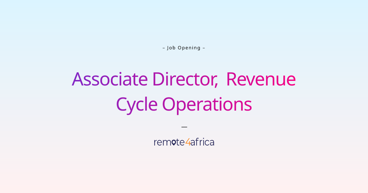 Remote Associate Director, Revenue Cycle Operations job at Health care ...