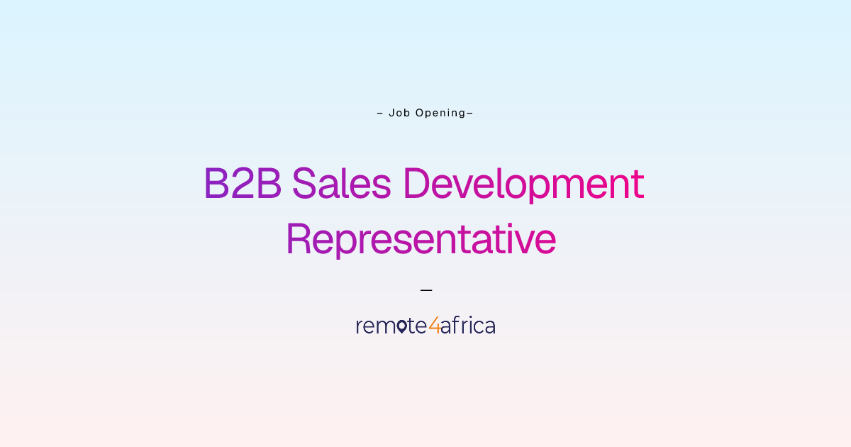 Remote B2B Sales Development Representative job at Human Resource ...