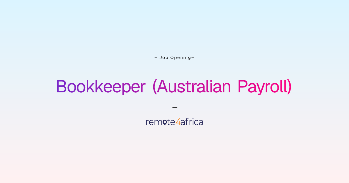 Remote Bookkeeper (Australian Payroll) job at Human Resource Services ...