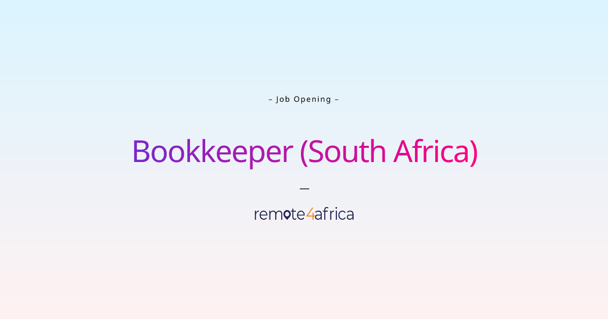 Remote Bookkeeper South Africa Job At Human Resource Services Company