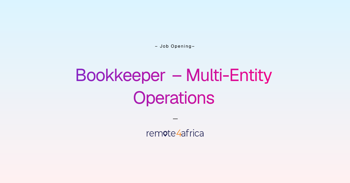Remote Bookkeeper – Multi-Entity Operations job at Human Resource ...