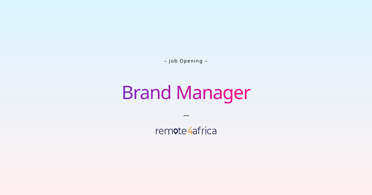 Remote (Hybrid) Brand Manager job at Design Services company ...