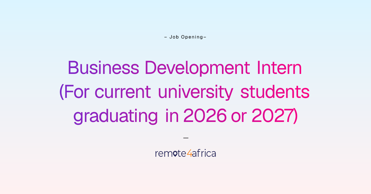 Remote Business Development Intern (For current university students ...
