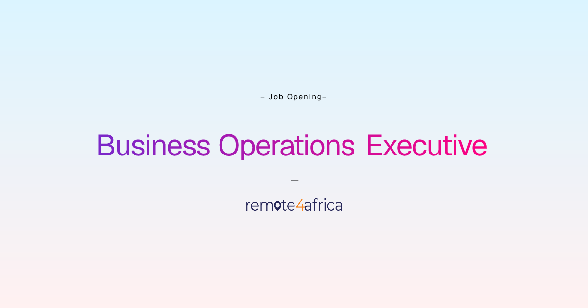 Remote Business Operations Executive job at IT / Telecommunication ...
