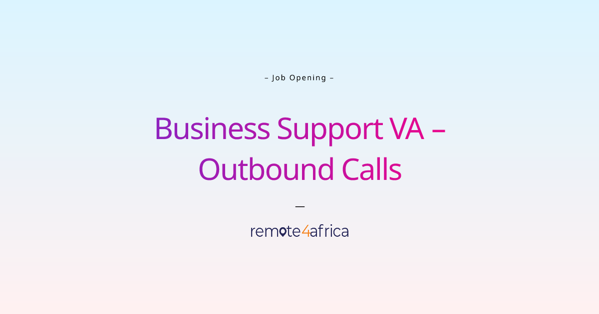 Remote Business Support VA – Outbound Calls & Market Research job at Human Resource Services ...