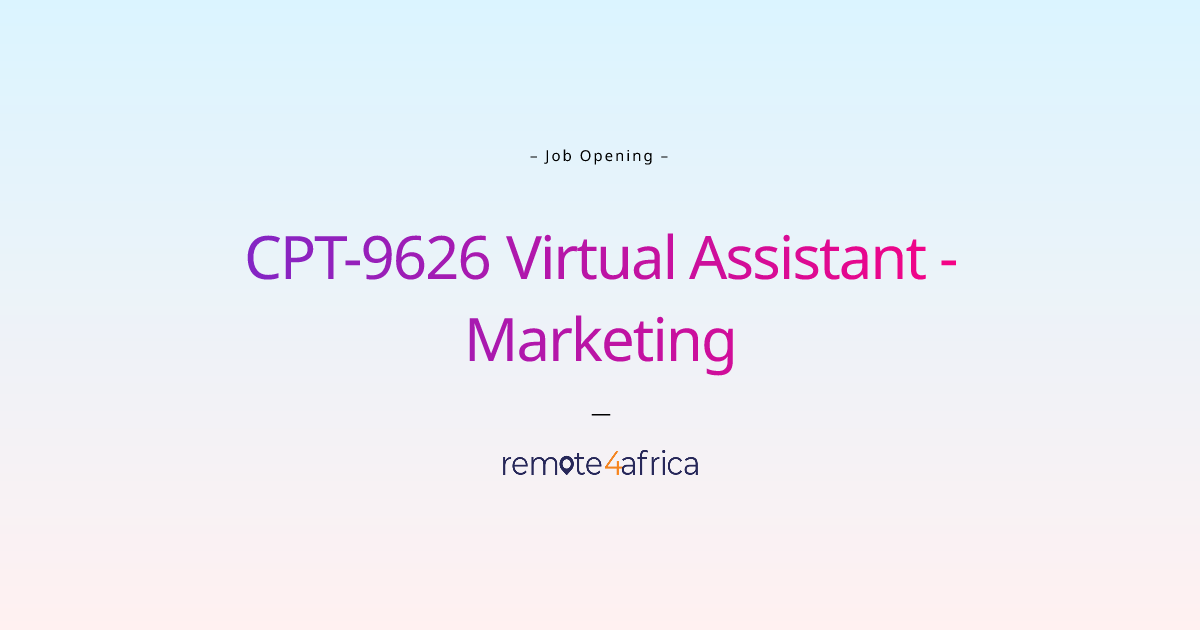 Remote CPT-9626 Virtual Assistant - Marketing & Hospitality job at Human Resource Services ...