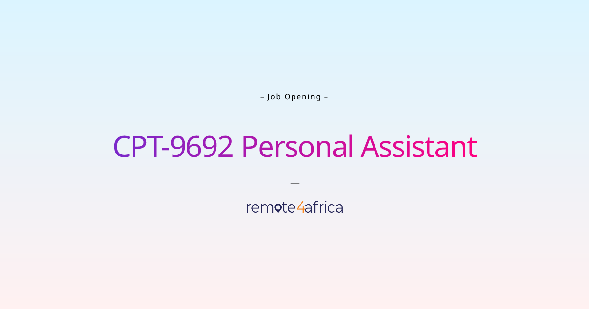 Remote CPT-9692 Personal Assistant job at Human Resource Services ...