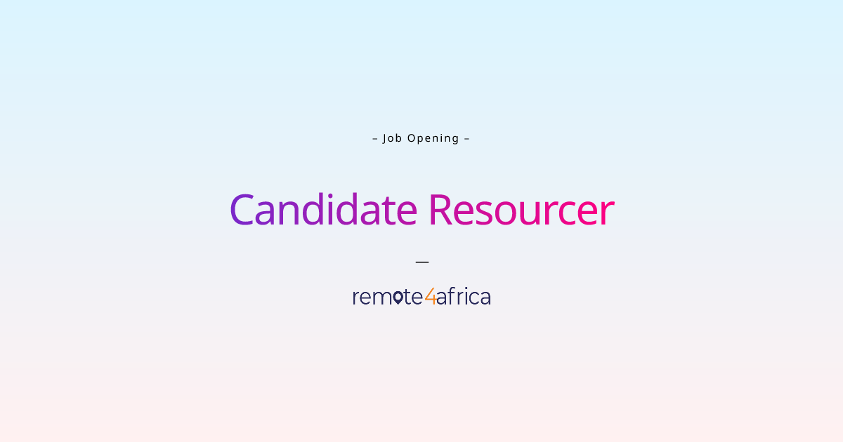 Remote Candidate Resourcer job at Human Resource Services company ...