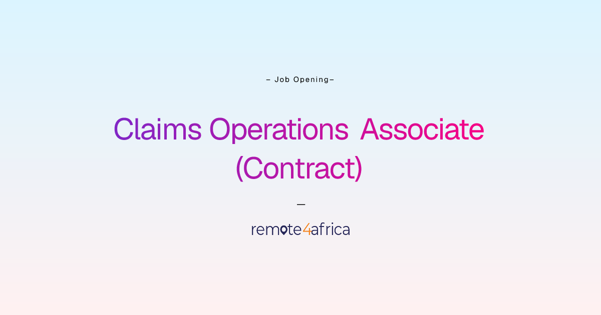 Remote Claims Operations Associate (Contract) job at Health care ...