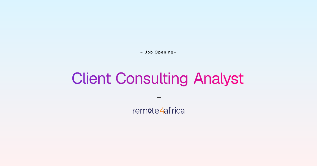 Remote (Hybrid) Client Consulting Analyst job at Financial Services ...