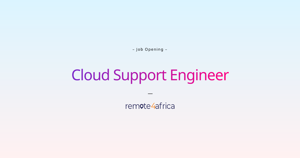 Remote Cloud Support Engineer job at IT / Telecommunication Services ...