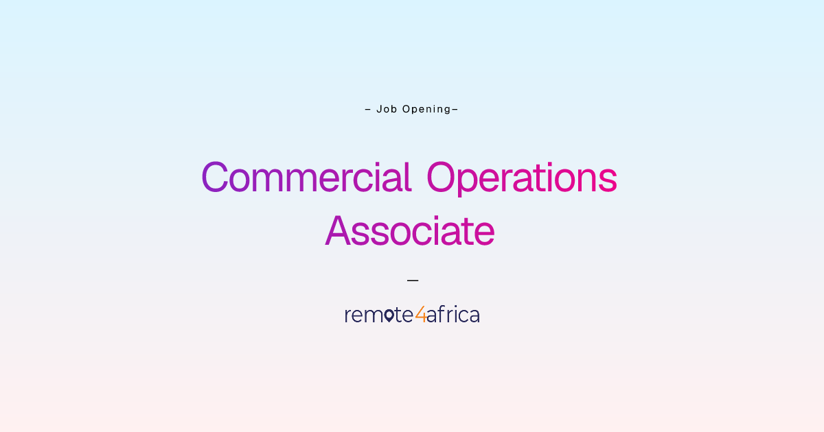 Remote Commercial Operations Associate job at Health care company ...