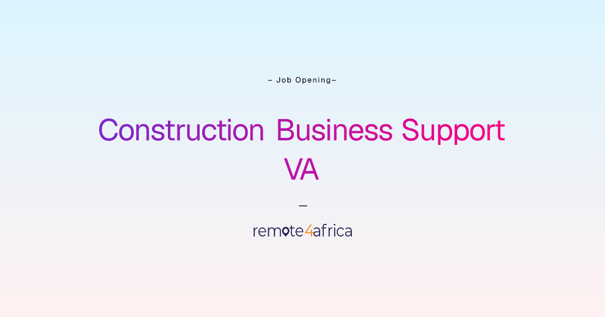Remote Construction Business Support VA job at Human Resource Services ...