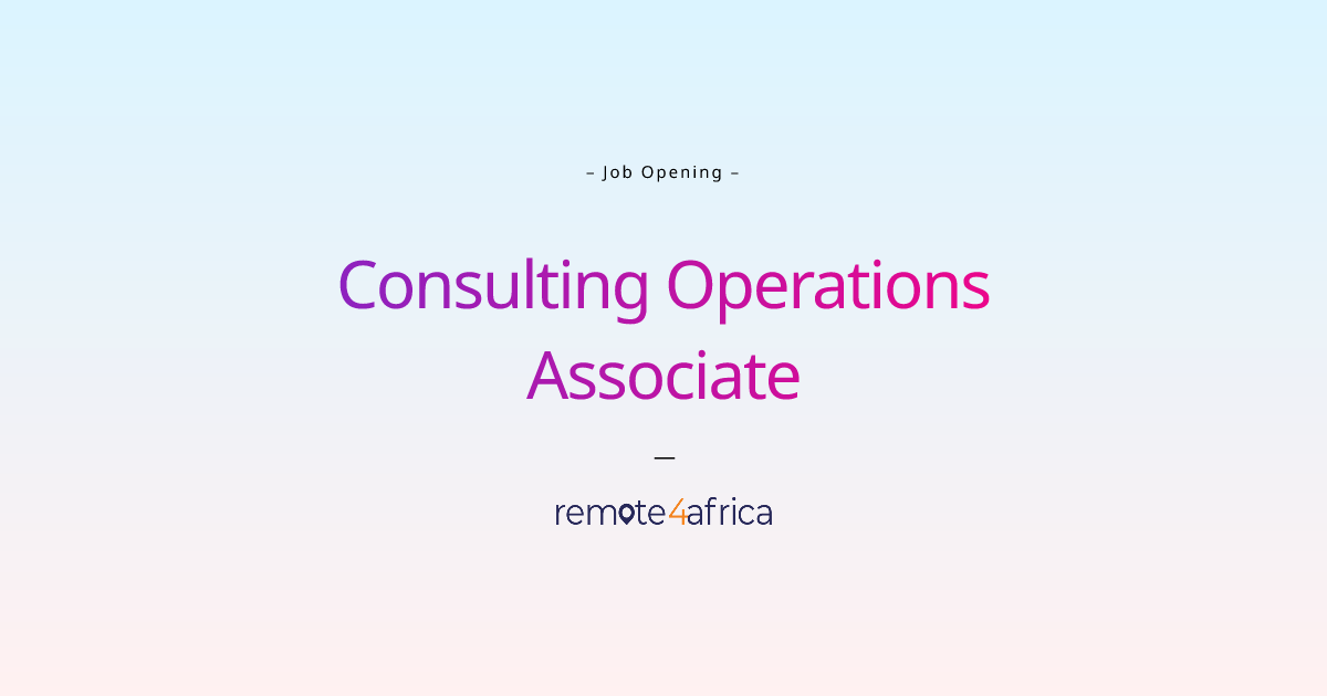 Remote Consulting Operations Associate job at Human Resource Services ...