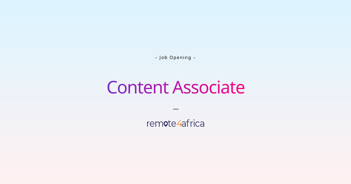 Content Associate | Remote4Africa