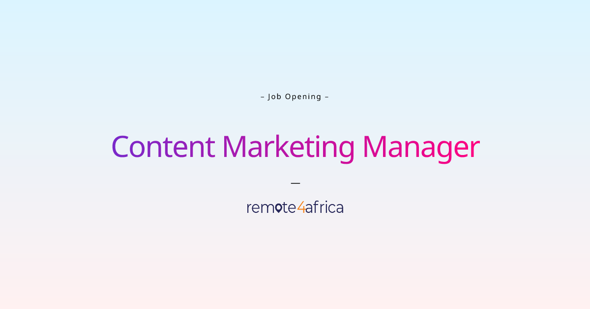 Remote Content Marketing Manager job at IT / Telecommunication Services ...