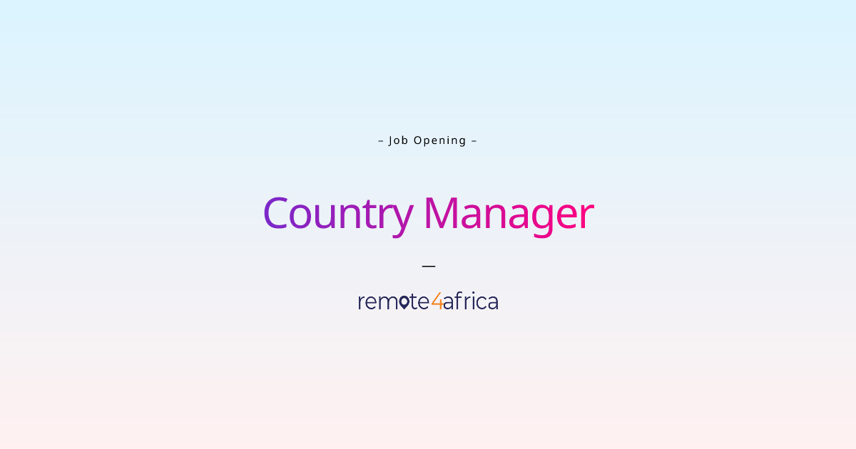 Remote Country Manager job at Financial Services / FinTech company ...