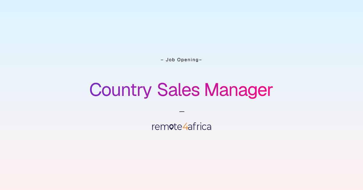 Remote (Hybrid) Country Sales Manager job at Internet Software ...