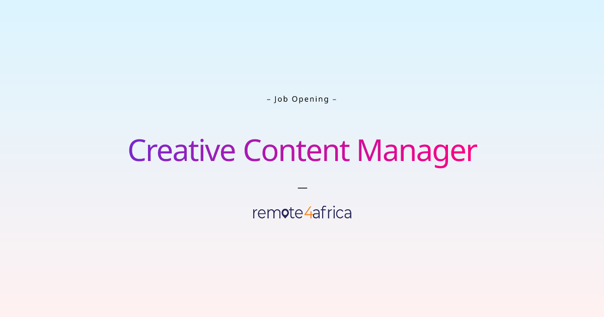Remote Creative Content Manager job at NGO / Non Profit company ...