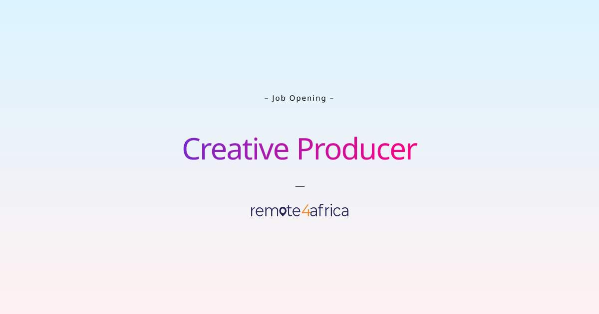 Remote Creative Producer job at Human Resource Services company ...