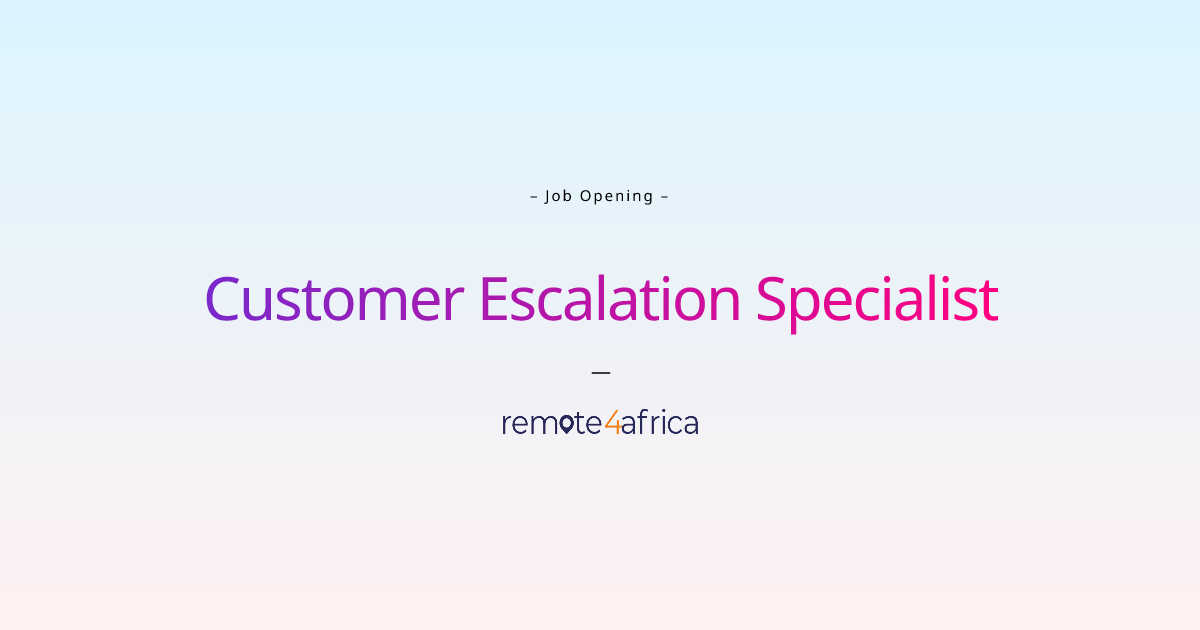 Remote Customer Escalation Specialist Job At Human Resource Services