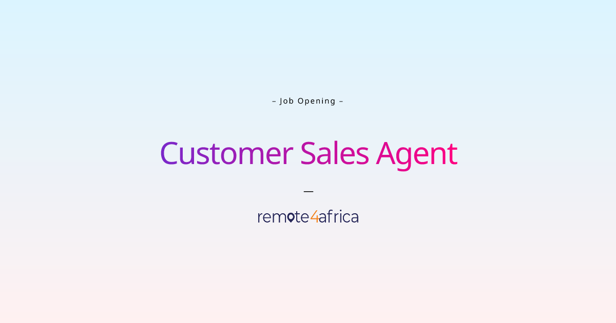 Remote Customer Sales Agent job at IT / Telecommunication Services ...
