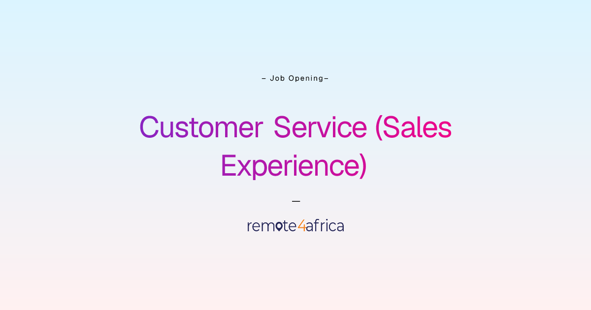 Remote Customer Service (Sales Experience) job at Human Resource ...