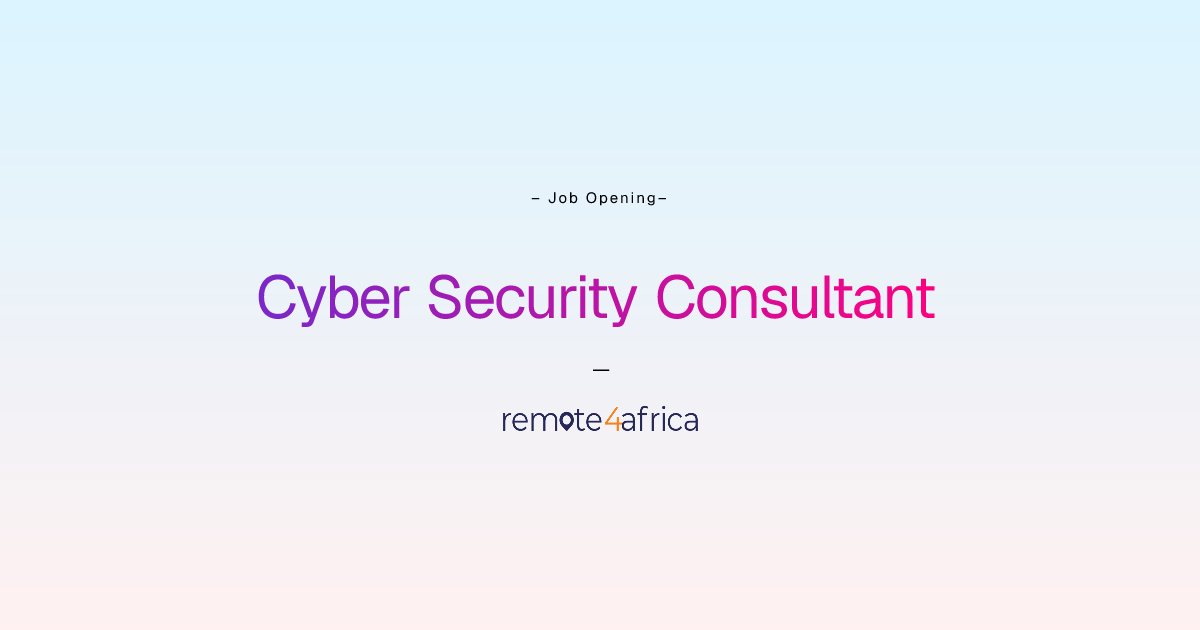 Remote Cyber Security Consultant job at Human Resource Services company ...