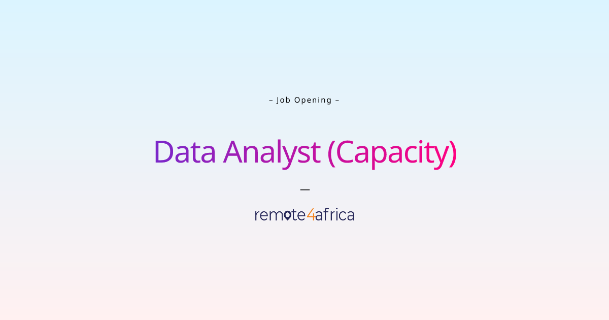 Remote (Hybrid) Data Analyst (Capacity) job at IT / Telecommunication ...