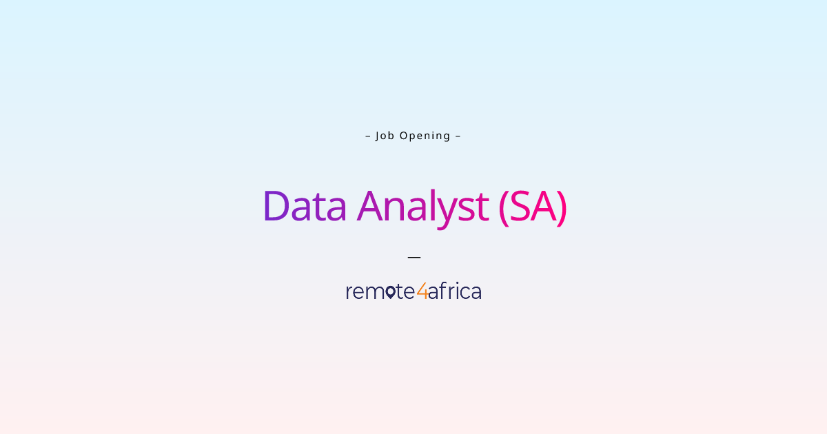 Remote (Hybrid) Data Analyst (SA) job at Human Resource Services ...