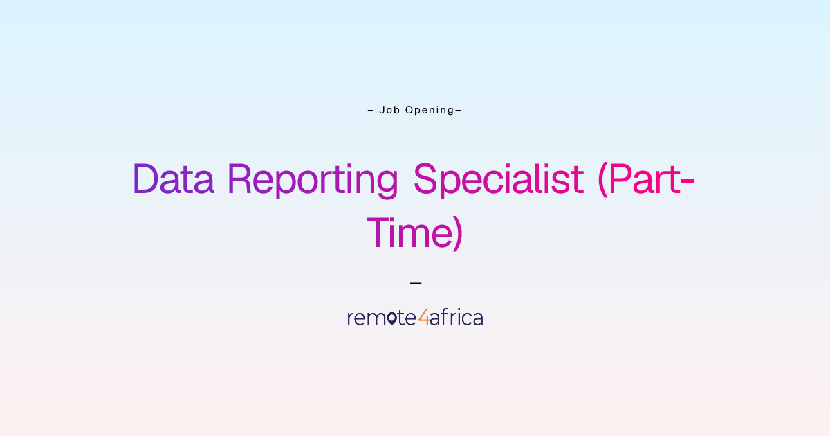 Remote Data Reporting Specialist (Part-Time) job at Design Services ...
