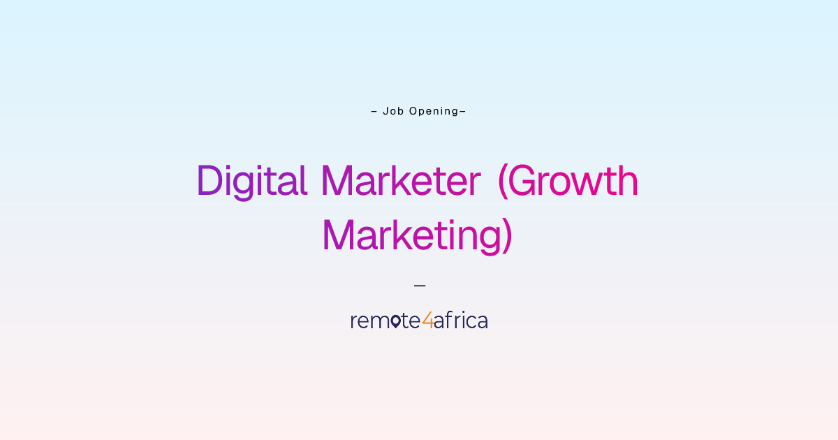 Remote Digital Marketer (Growth Marketing) job at Human Resource ...