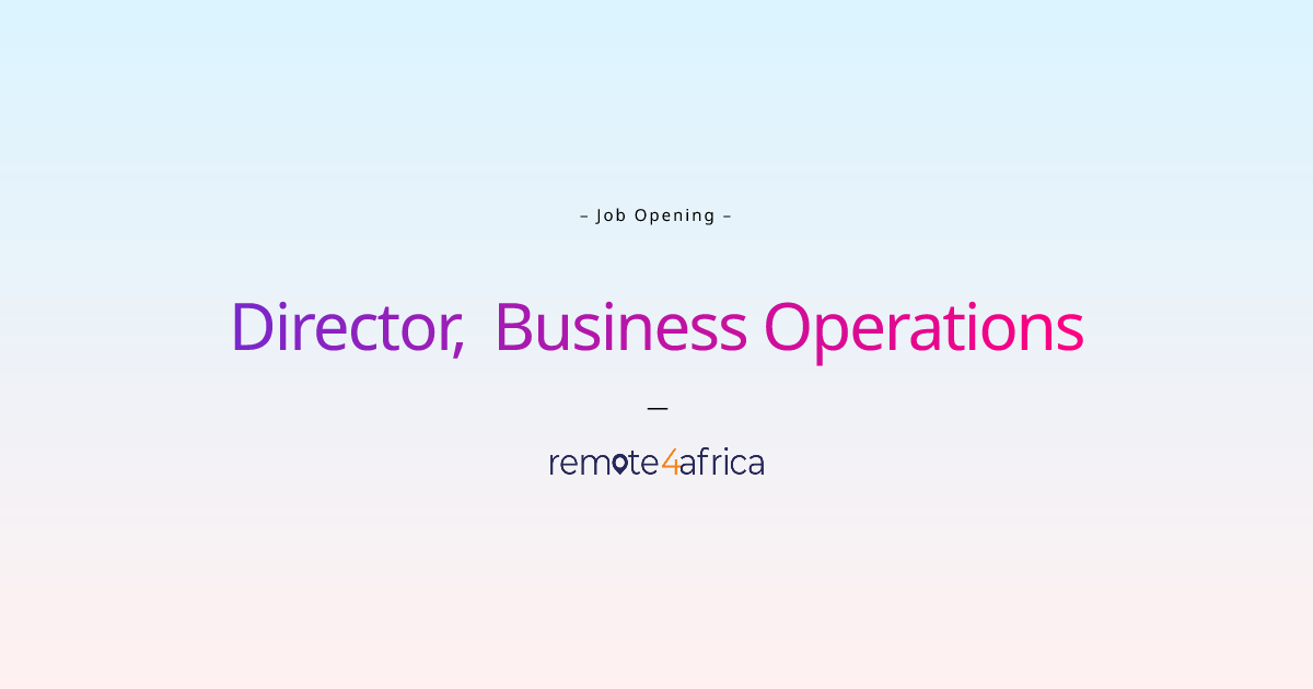 Remote Director, Business Operations job at IT / Telecommunication ...
