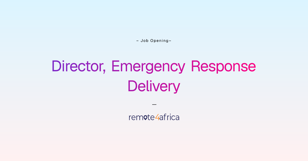 Remote Director, Emergency Response Delivery job at NGO / Non Profit ...