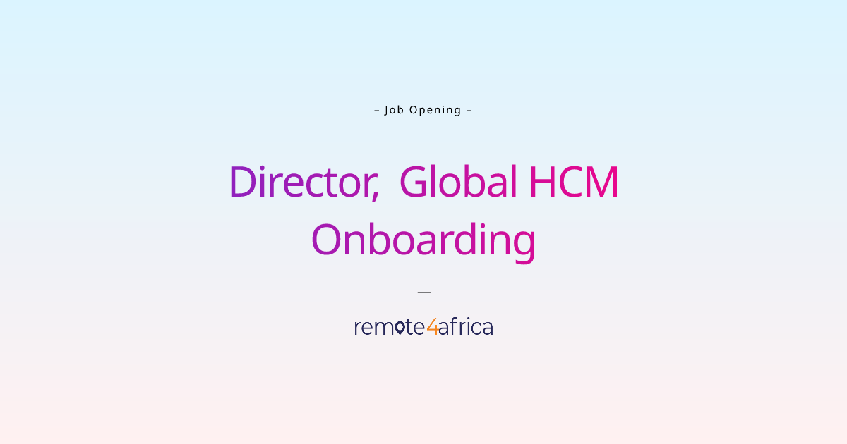 Remote Director, Global HCM Onboarding job at Human Resource Services ...