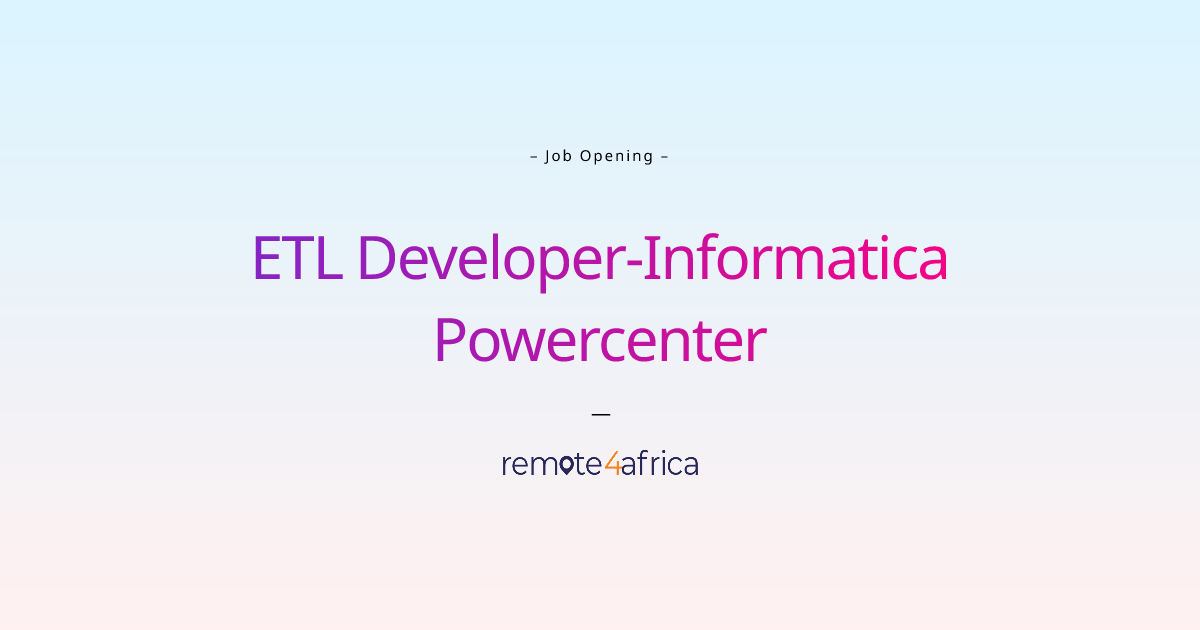 Remote (Hybrid) ETL Developer-Informatica Powercenter job at IT ...