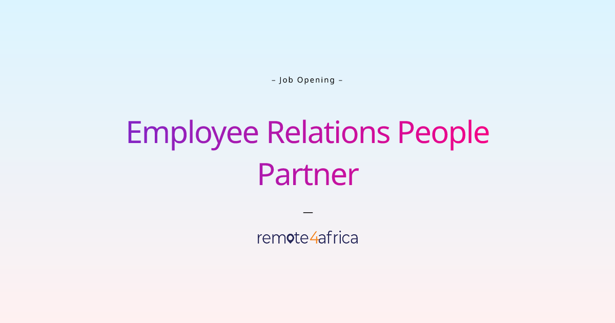 Remote Employee Relations People Partner job at Human Resource Services ...
