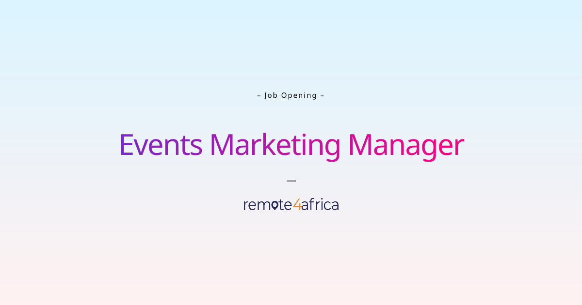 Remote Events Marketing Manager job at Internet Software & Services ...