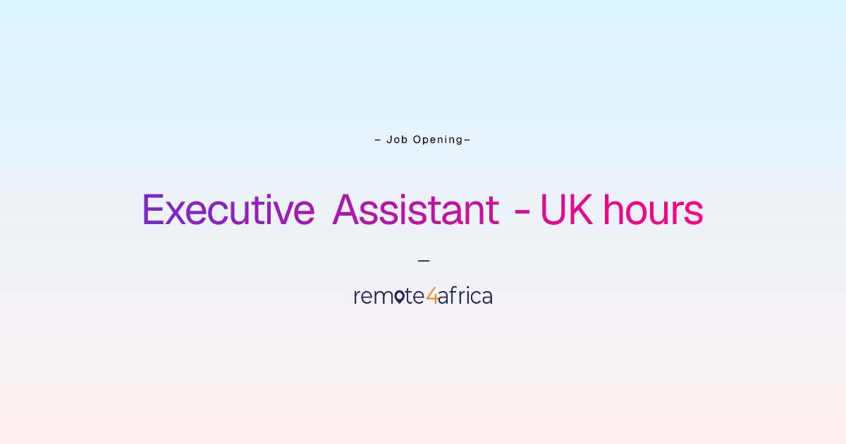 Remote Executive Assistant - UK hours job at Human Resource Services ...