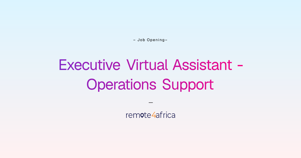 Remote Executive Virtual Assistant - Operations Support job at Human ...