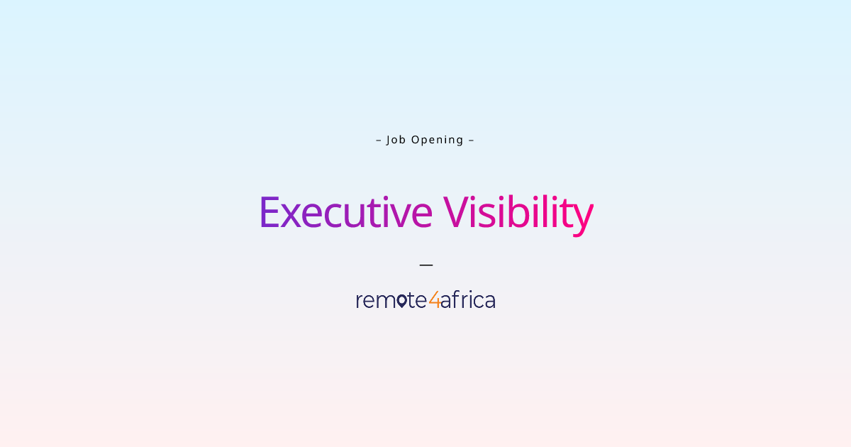 Remote Executive Visibility & Growth Assistant job at Human Resource ...