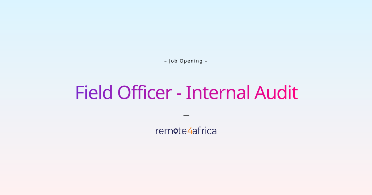 Remote Field Officer - Internal Audit job at NGO / Non Profit company ...