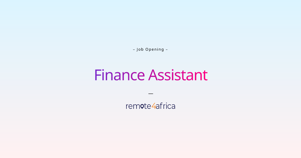 Remote Finance Assistant job at Human Resource Services company ...